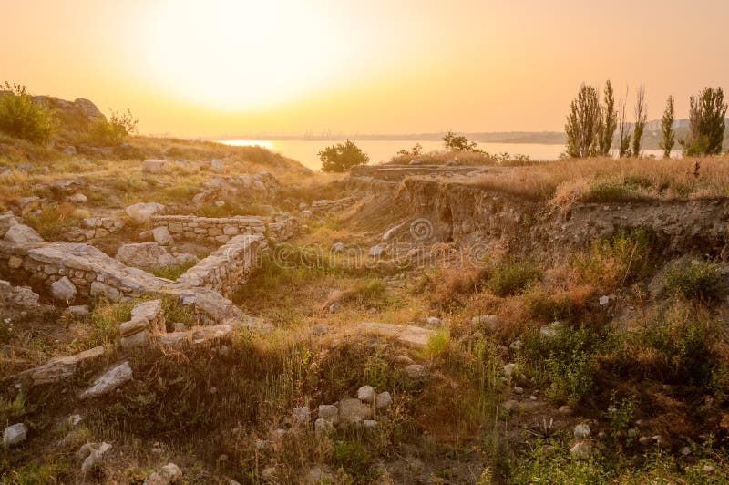 Excavations of the Ancient City in Crimea Stock Photo - Image of ...