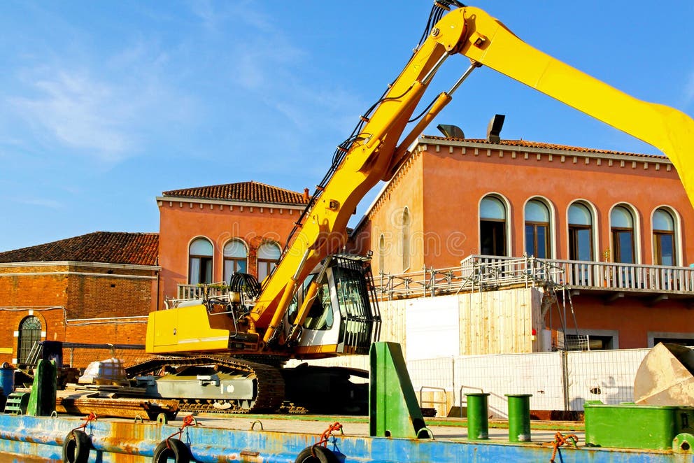Excavator stock image. Image of construction, pipes, roof - 13529899