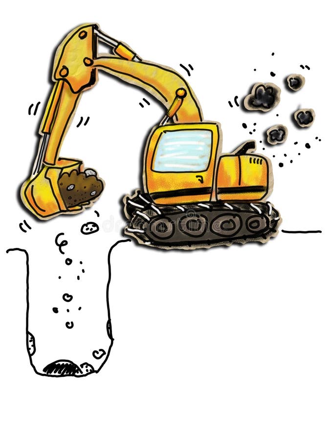 Excavator Digging Clipart