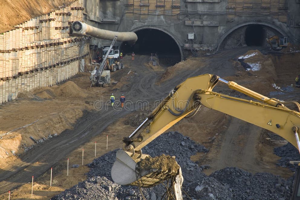 Excavator stock image. Image of dirt, engineering, tunnel - 7694941