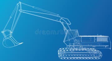 Excavator Wire Frame Stock Illustrations – 1,005 Excavator Wire Frame ...