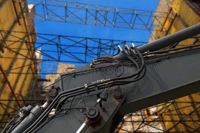Excavator Arm in a Construction Site Stock Photo - Image of large ...