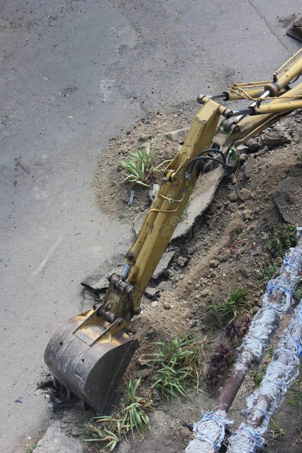 Excavator Arm in Process of Its Operation Stock Photo - Image of soil ...