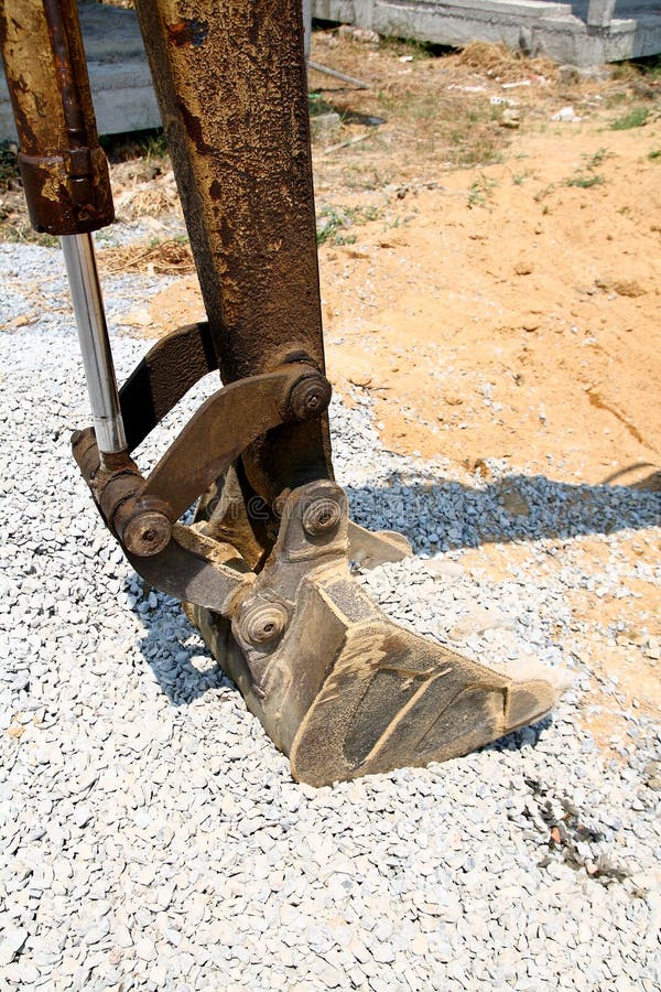 Excavator Arm on Construction Site Stock Photo - Image of detail ...