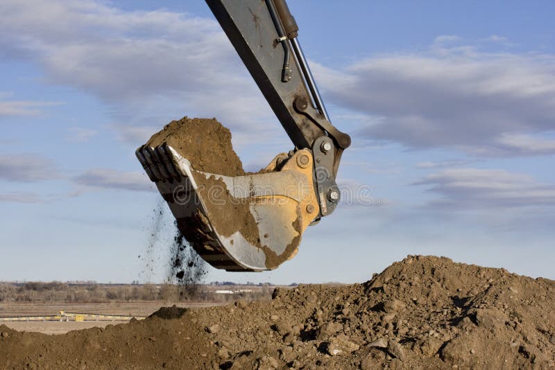 Excavator Arm and Scoop Digging Stock Photo - Image of machinery ...