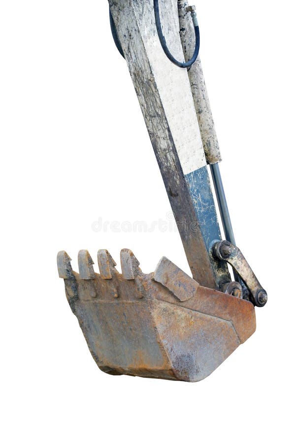 Excavator arm on white stock photo. Image of front, earthmoving - 110561898