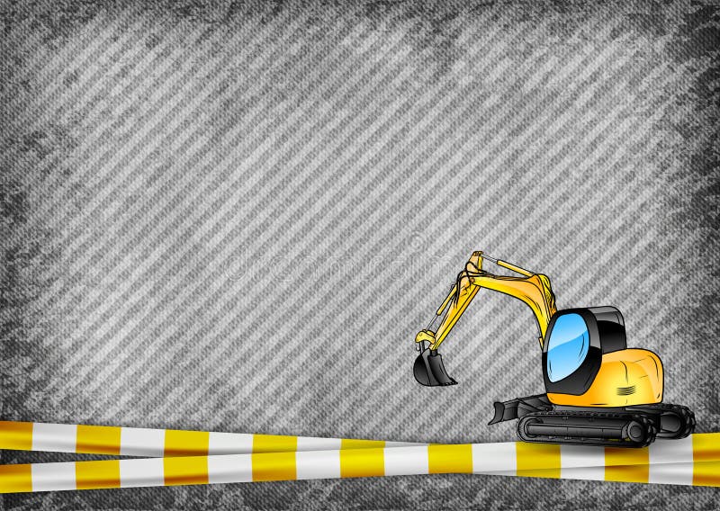 Excavator on the Background Stock Vector - Illustration of orange ...