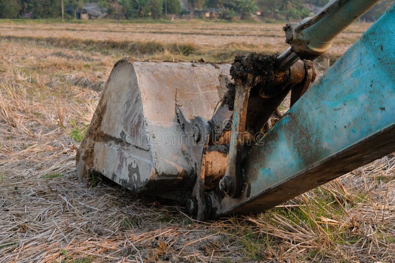 Excavator Backhoe Tractor at Construction Site Stock Image - Image of ...