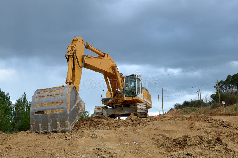 Excavator stock photo. Image of heavy, soil, digger, hydraulic - 67780448