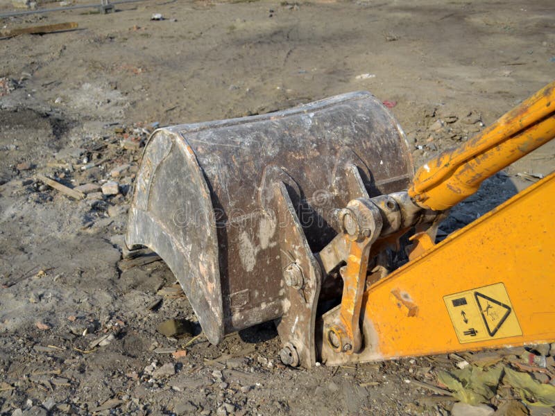 Excavator Bucket on Building Site Stock Image - Image of excavator ...