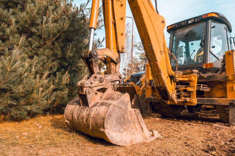 Excavator Bucket Close-up on the Construction Site Stock Photo - Image ...