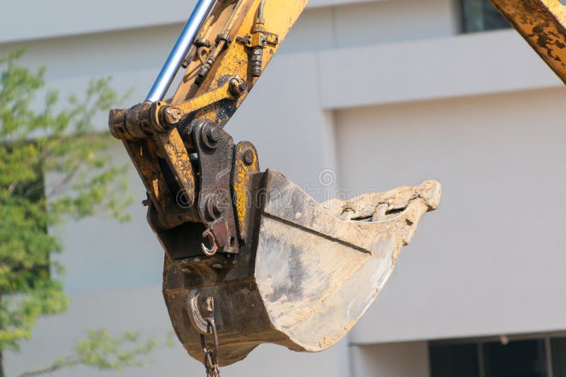 Excavator Bucket, Close-up. Construction Work Stock Image - Image of ...