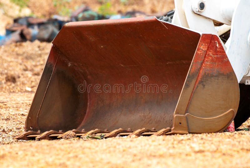 Excavator Close Up on a Dump Site Stock Image - Image of land ...