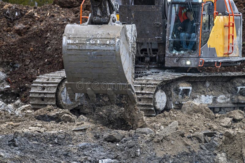 Excavator Bucket in Close-up View Stock Image - Image of locomotive ...