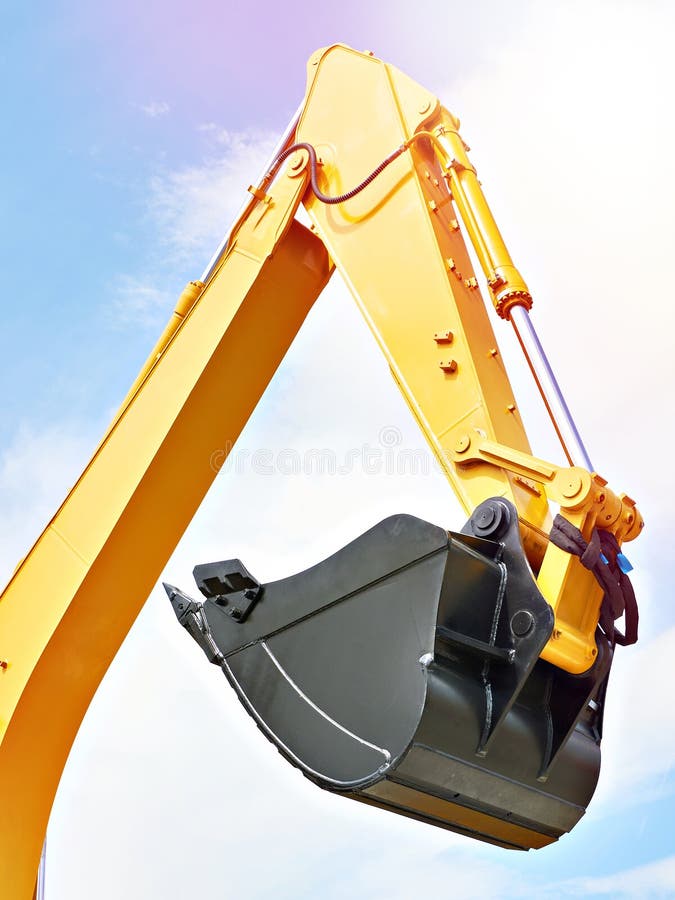 Excavator Bucket on Construction Equipment Stock Photo - Image of metal ...