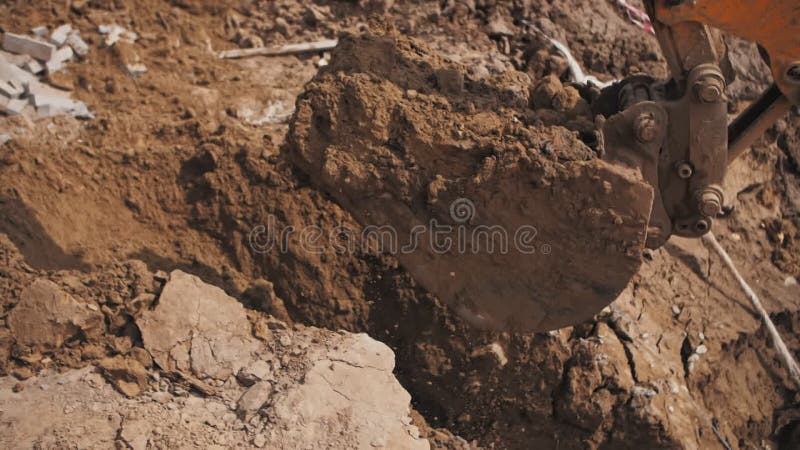 Excavator Bucket Digging the Ground Stock Footage - Video of activity ...