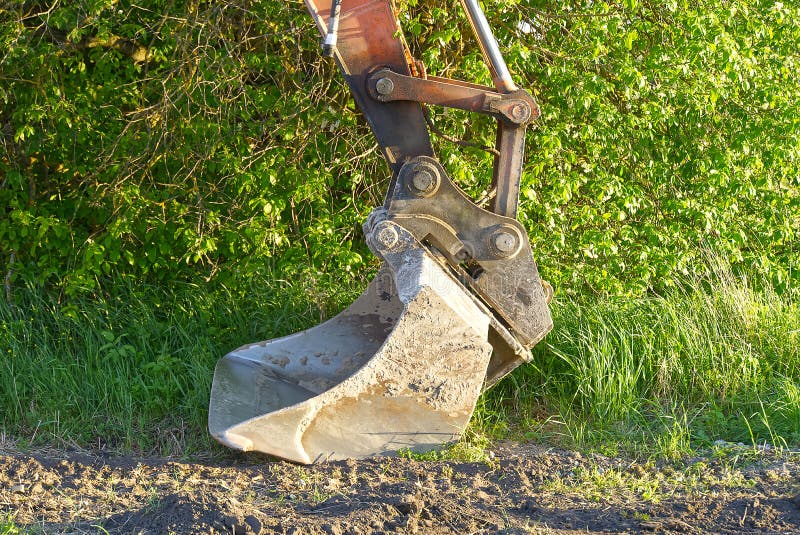 Excavator Bucket. Excavator Bucket on Ground, Industrial Excavator ... Excavator Bucket. Excavator Bucket on Ground, Industrial Excavator ...