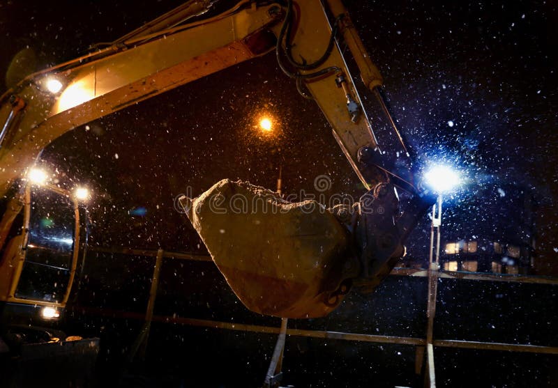 Excavator Bucket with Sand at the Construction Site Stock Photo - Image ...