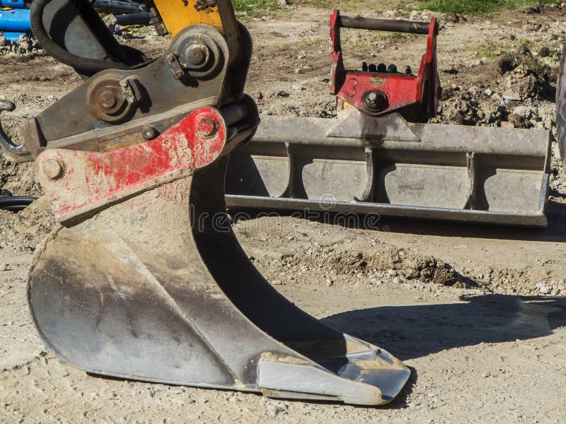 Excavator Buckets for Excavators Stock Photo - Image of technology ...