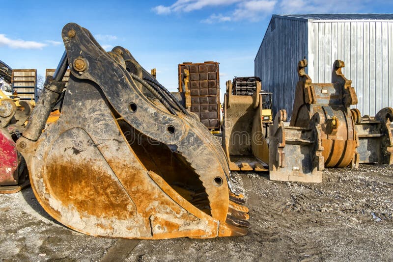 Excavator buckets stock image. Image of heavy, maximum - 64039789