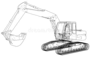 Excavator Wire Frame Stock Illustrations – 1,008 Excavator Wire Frame ...