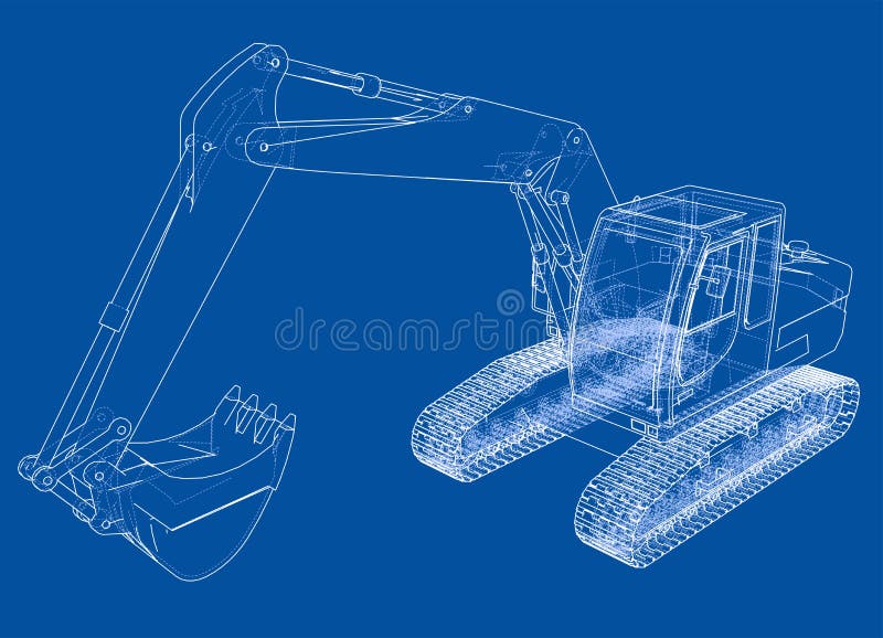 Excavator Wire Frame Stock Illustrations – 1,003 Excavator Wire Frame ...