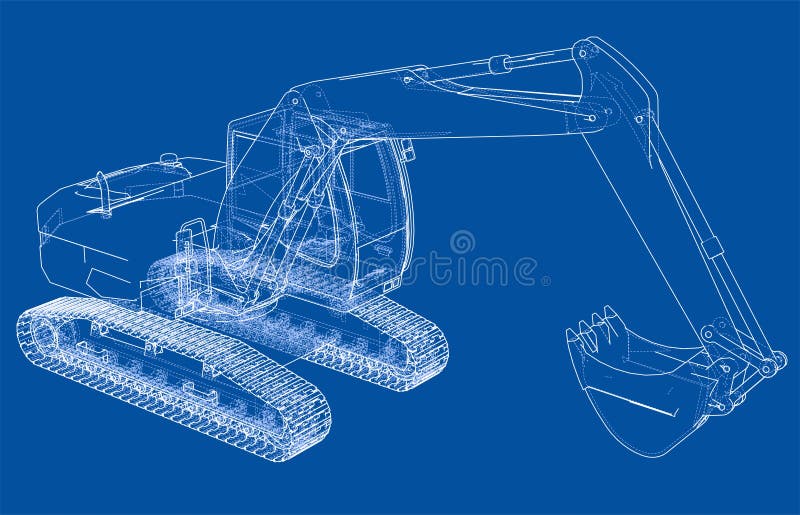 Excavator Wire Frame Stock Illustrations – 1,008 Excavator Wire Frame ...