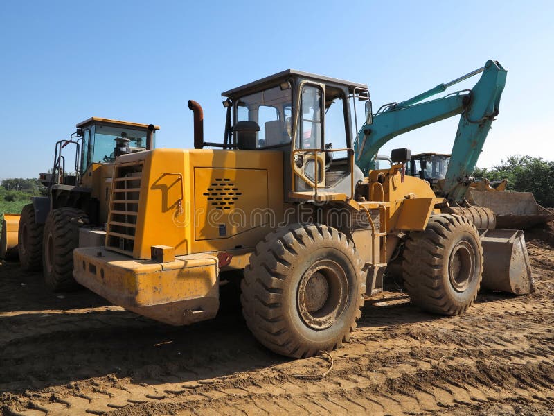 Excavator in Construction stock image. Image of equipment - 26350945