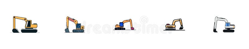 Excavator Construction Equipment for Heavy Digging Stock Vector ...