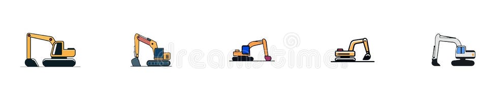 Excavator Construction Equipment for Heavy Digging Stock Vector ...