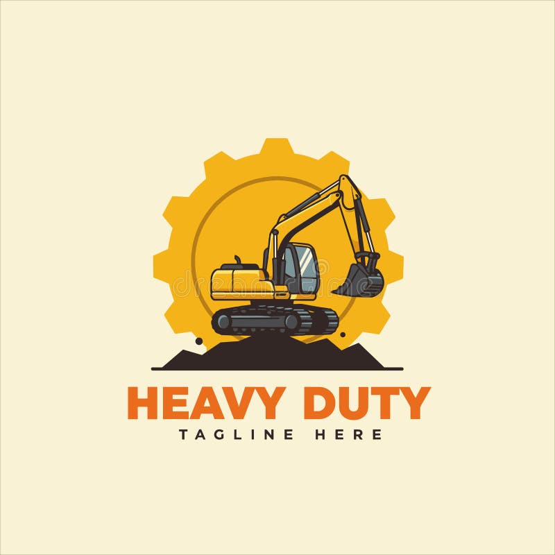 Excavator Construction Logo Design, Excavator Logo Element Heavy Equipment Work. Transportation ...