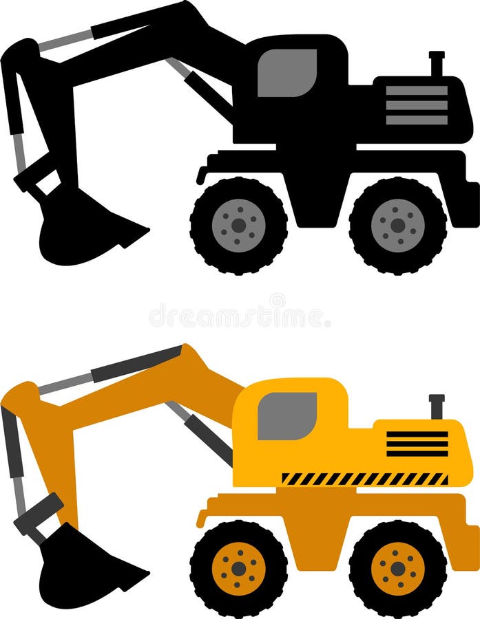 Construction Machine Vector Stock Vector - Illustration of transport ...