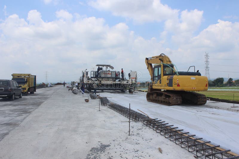 Excavator Construction Machinery is Working on Road Projects and ...