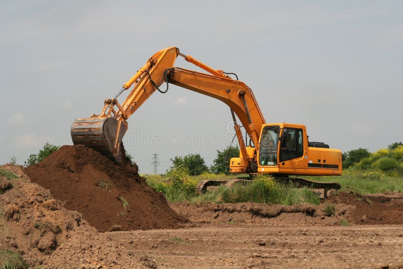 Excavator on a Construction Site Stock Photo - Image of homeowner ...