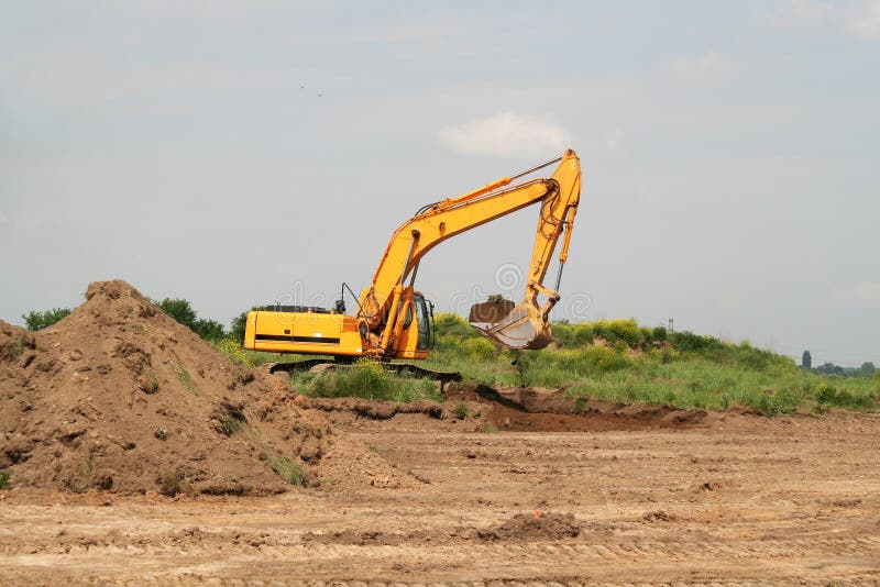 Excavator on a Construction Site Stock Photo - Image of building ...