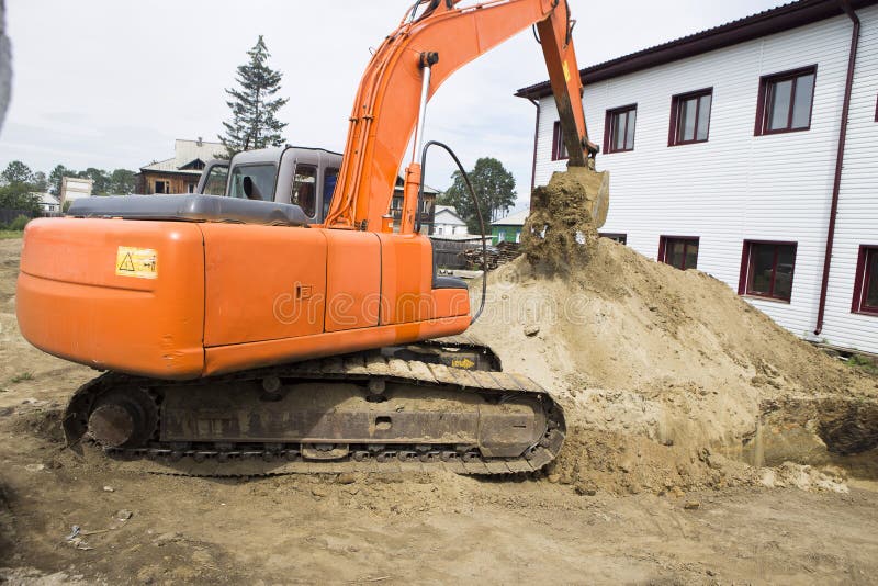 Excavator at the Construction Site. Stock Photo - Image of grader ...