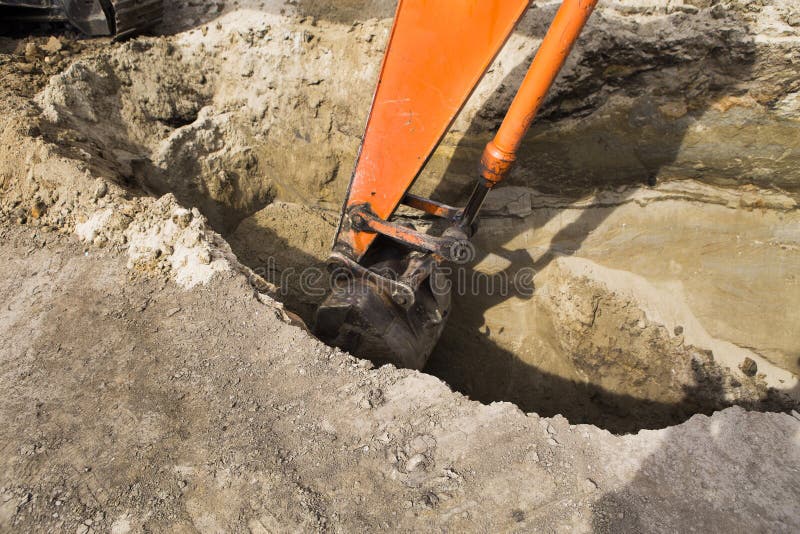 Excavator at the Construction Site. Stock Image - Image of heavy ...