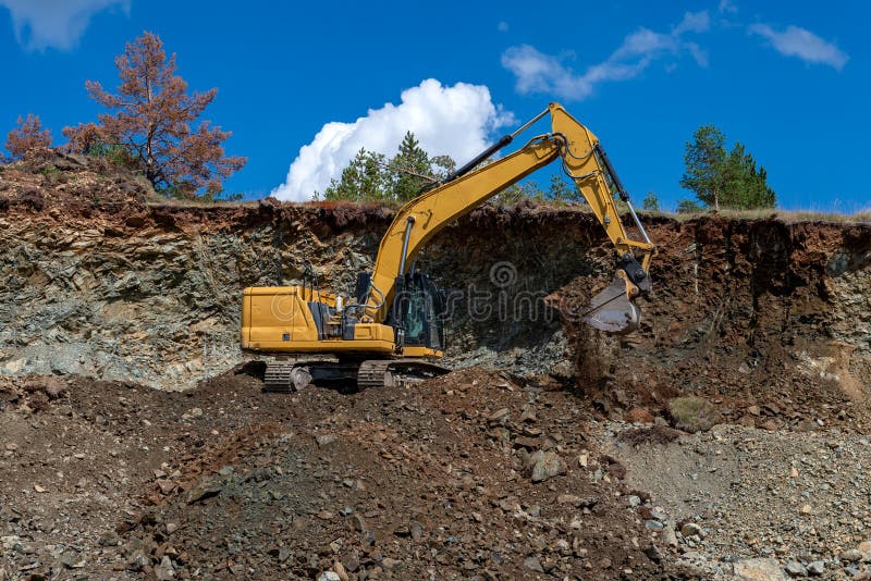 Excavator in Construction Site Stock Image - Image of excavator ...