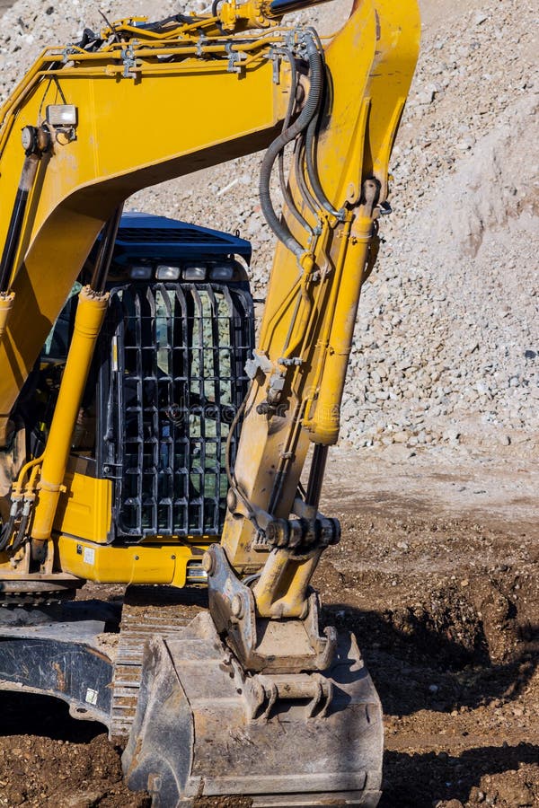 Excavator on Construction Site during Earthworks Stock Image - Image of ...