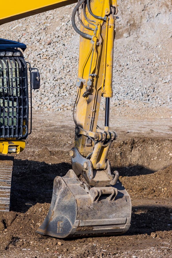 Excavator at Construction Site during Excavation Stock Image - Image of ...