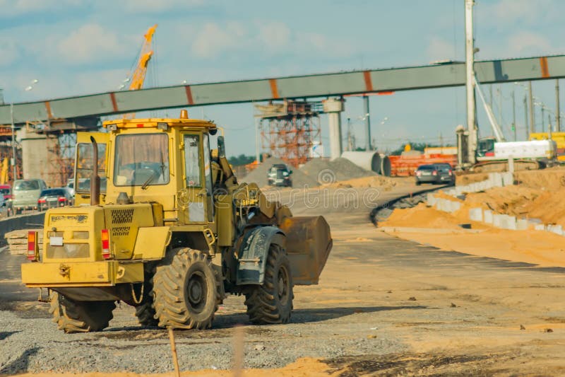 Excavator at the Construction Site Stock Image - Image of loader ...