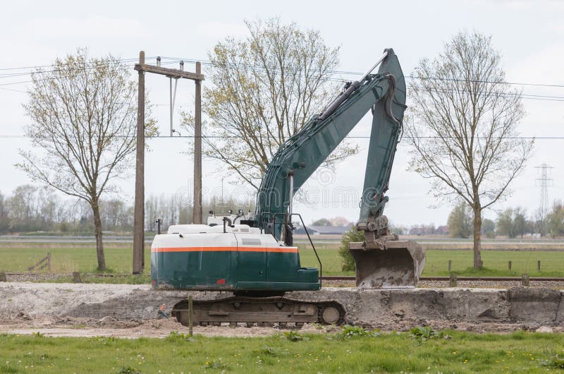 Excavator in Construction Site Stock Image - Image of activity ...