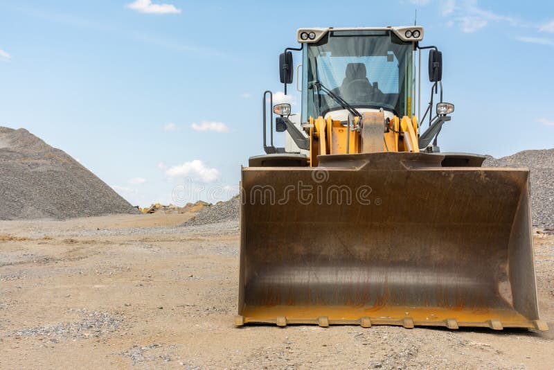 Excavator at a Construction Site in the Extraction of Stone and Rock ...