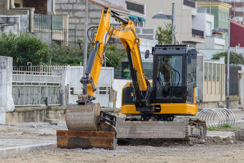 Excavator at Construction Site Stock Image - Image of excavation, heavy ...