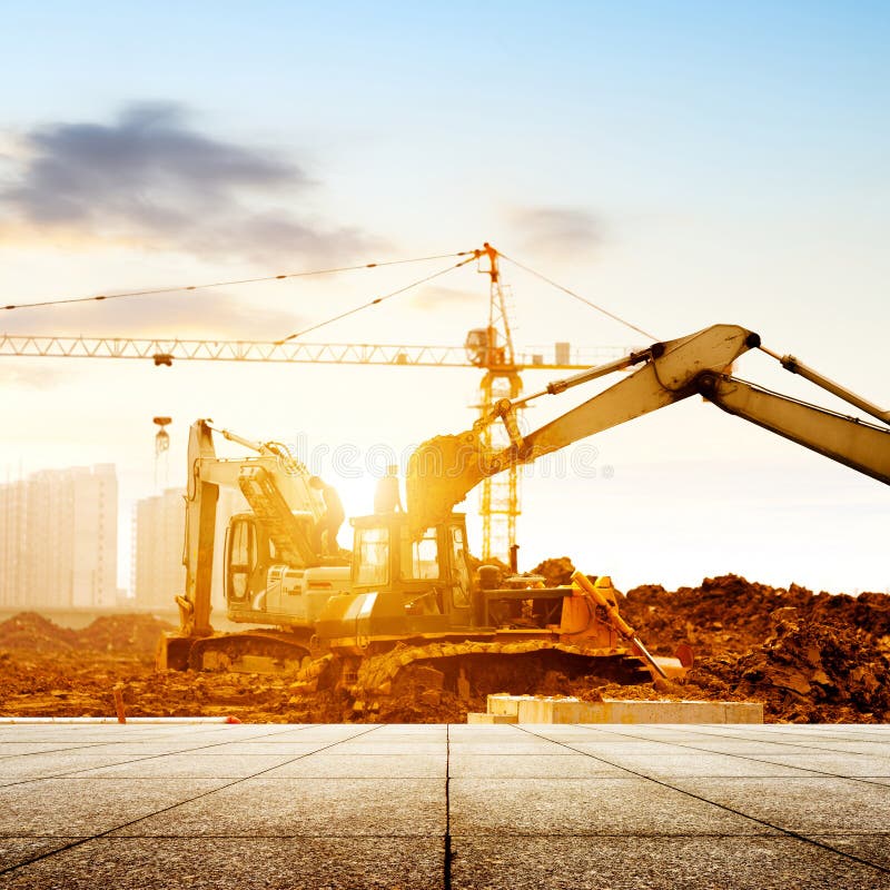Excavator on the Construction Site Stock Photo - Image of excavator ...