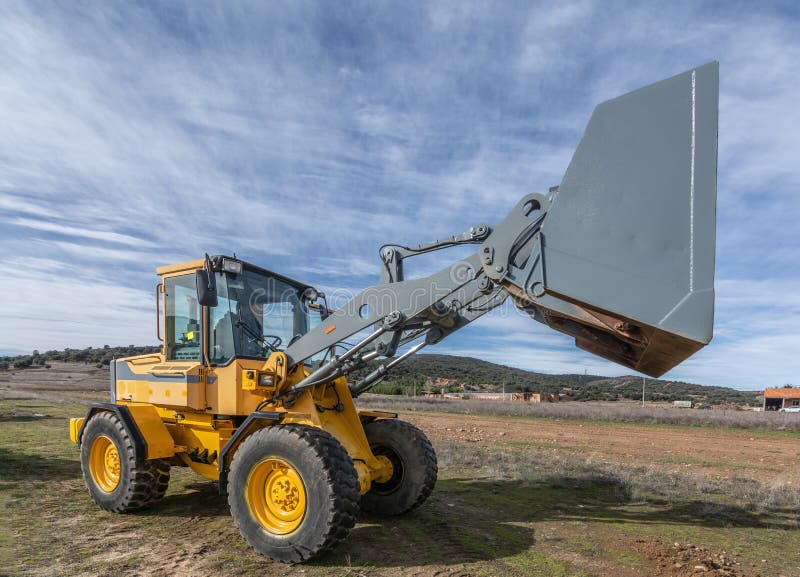 Excavator at a Construction Site, Starting a Work Stock Image - Image ...