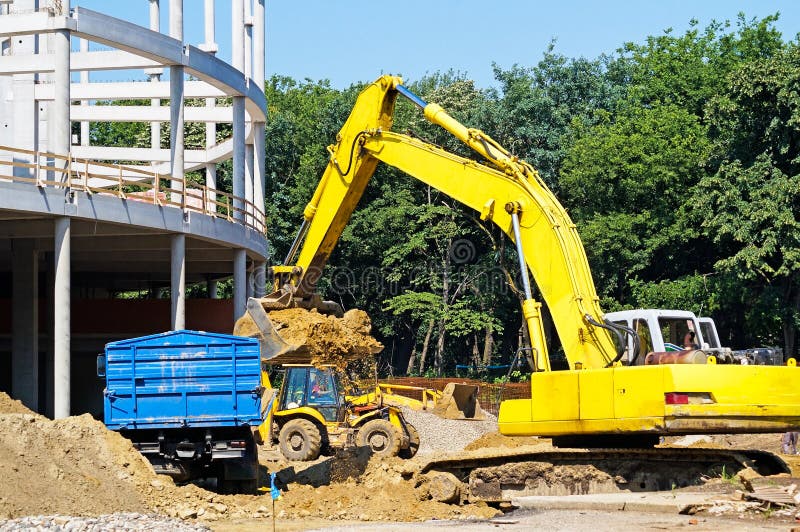 Excavator at the Construction Site Stock Image - Image of excavator ...