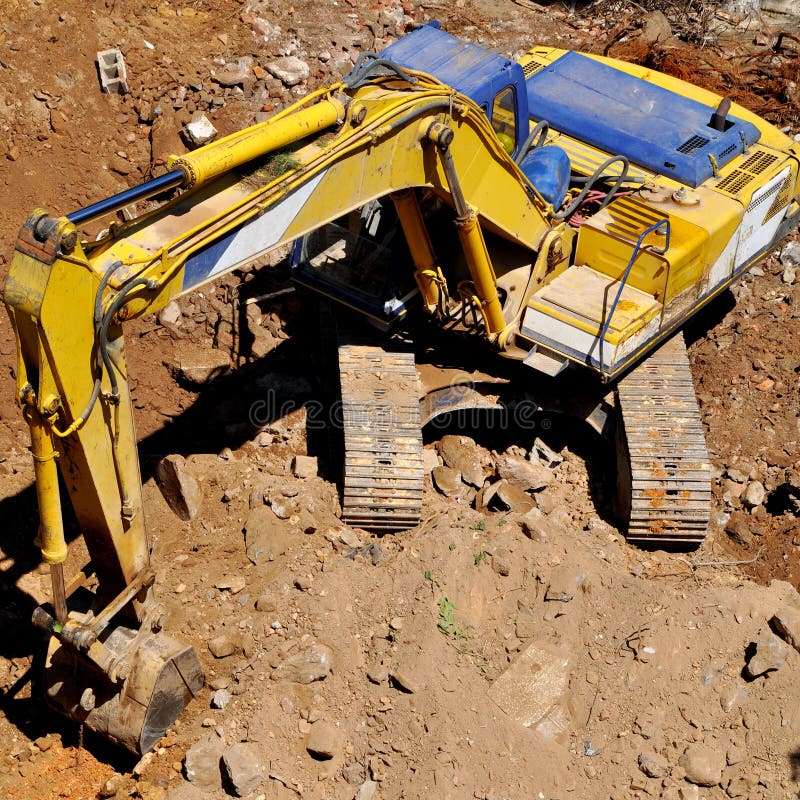 Excavator Continues To Work at the Construction Site Stock Image ...