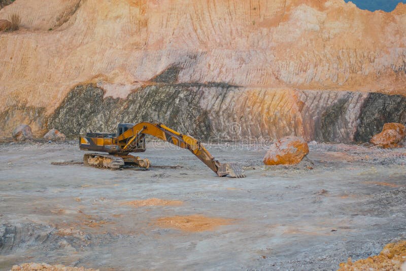Excavator Damage in Work Site Stock Photo - Image of shovel, organge ...