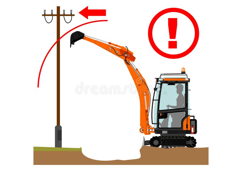 The excavator dangers stock vector. Illustration of deep - 46137557